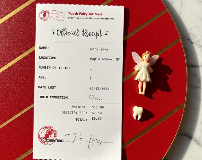 Printable Tooth Fairy Bills, Tooth Fairy Certificate, Tooth Fairy ...