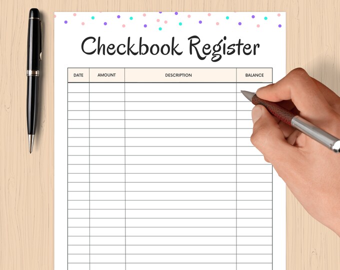 Bank Account Tracker Printable Form, Bank Deposit Log, Money Balance ...