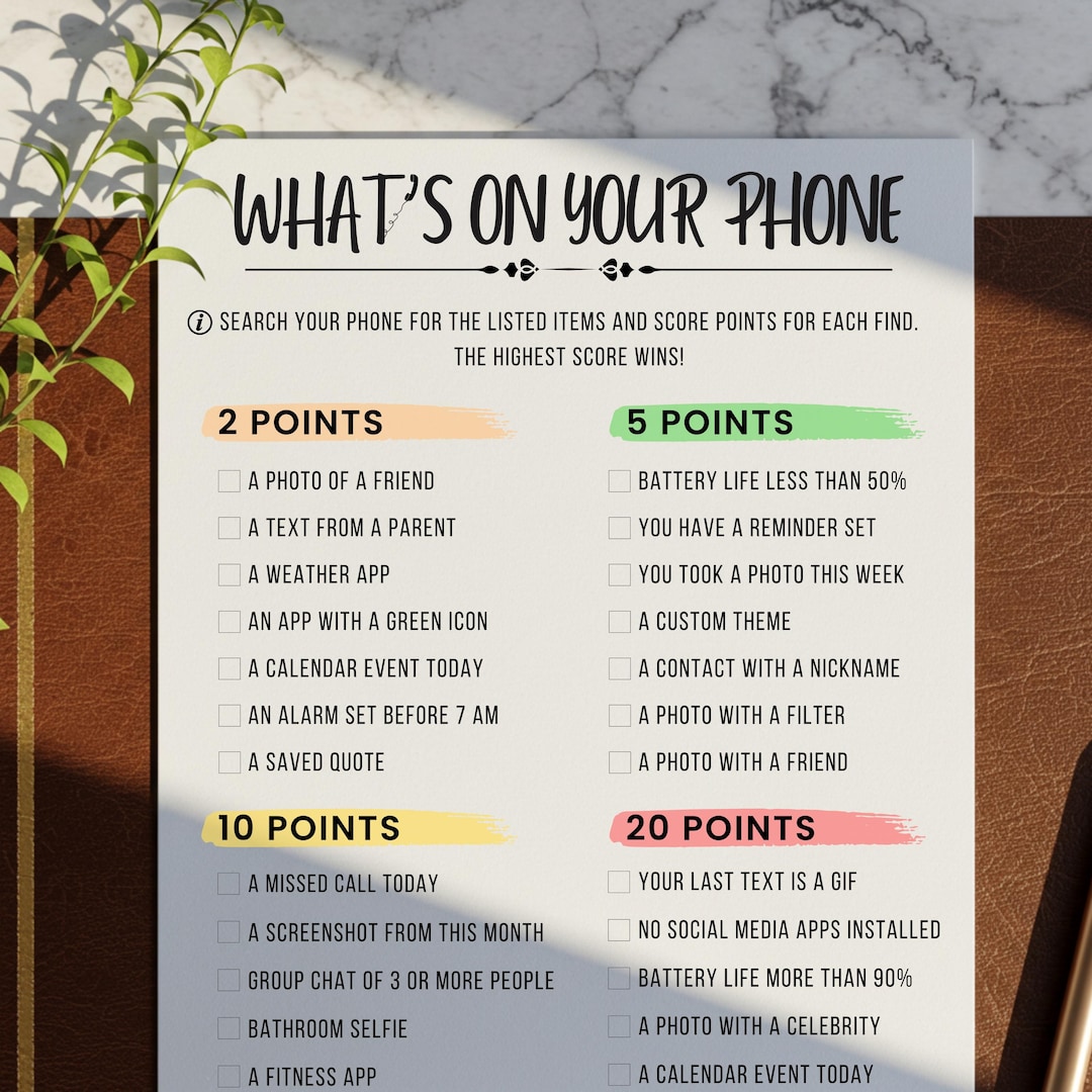 What's on Your Phone, Printable Office Party Icebreaker Game, Fun Team ...