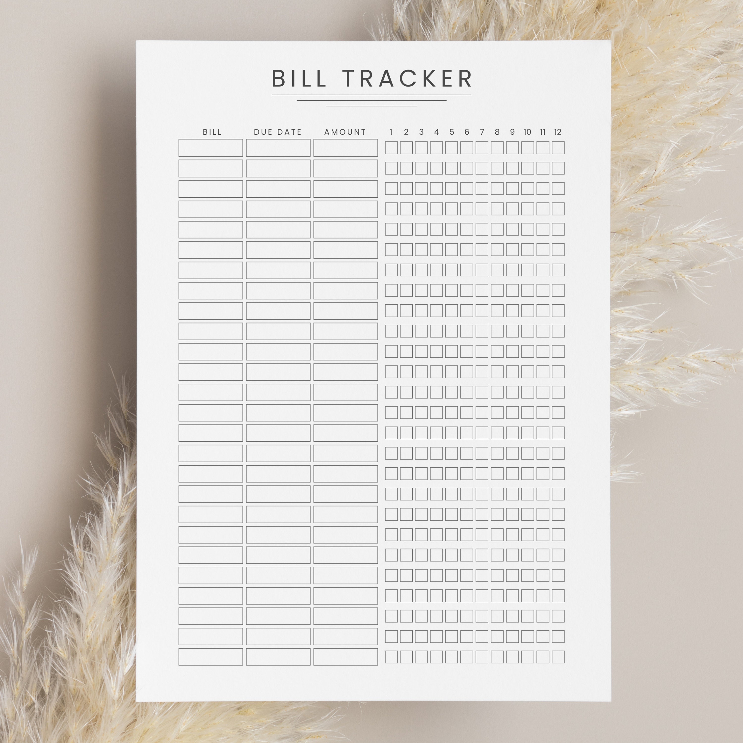 Monthly Bill Tracker, Bill Payment Tracker, Bills Manager, Bill Track ...