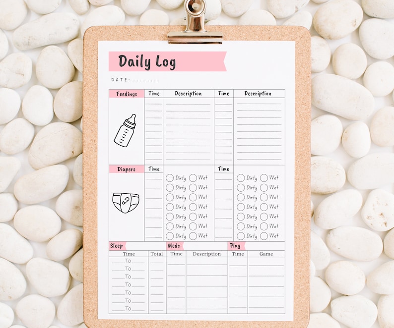 Baby Daily Log Infant Daily Log Baby Care Journal Infant - Etsy