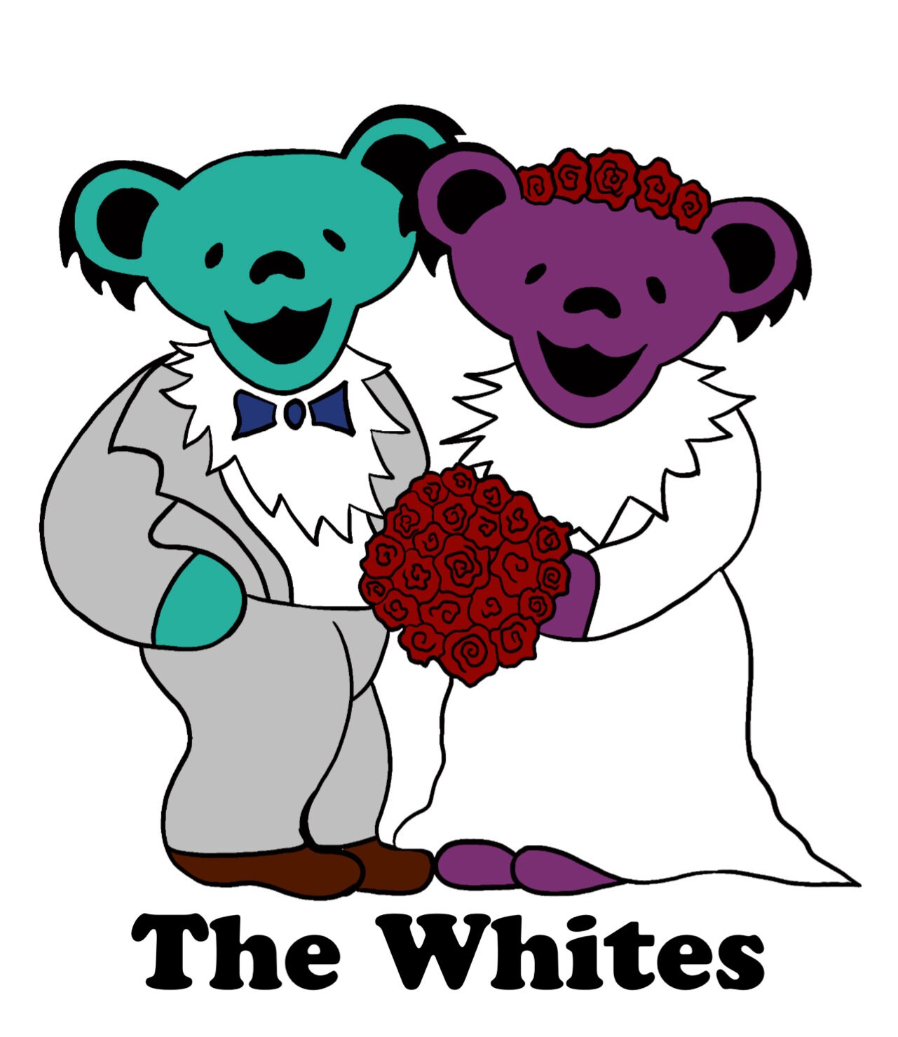 Custom Dancing Bear Wedding Stickers- Set of 100 - Etsy