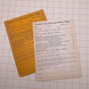 Police Dept. Traffic Violation Ticket and Receipt - Etsy