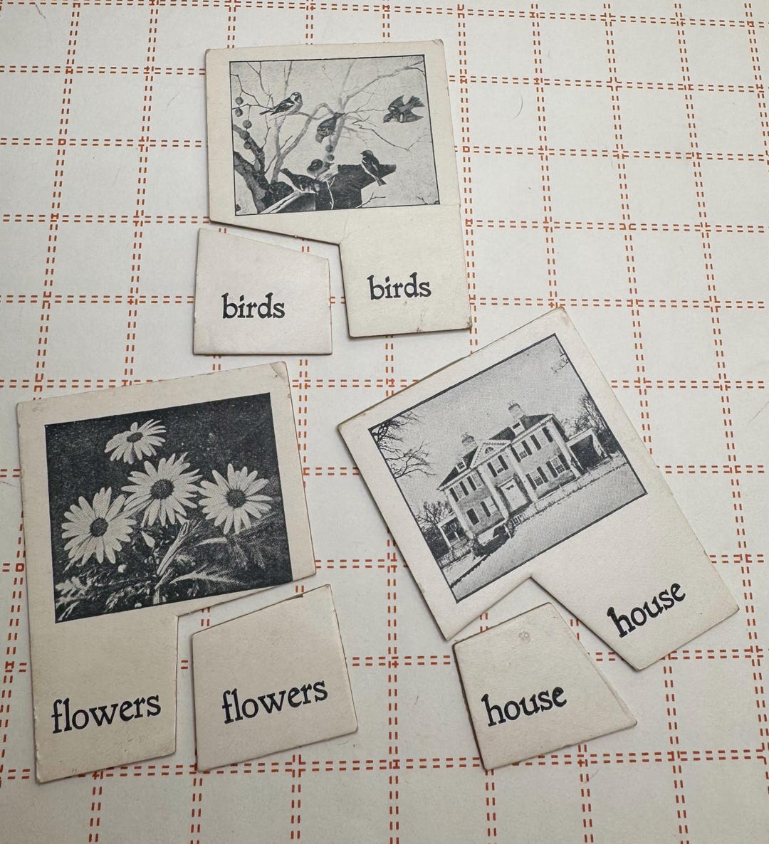 1913 Milton Bradley Picture and Word Matching Cards - Etsy