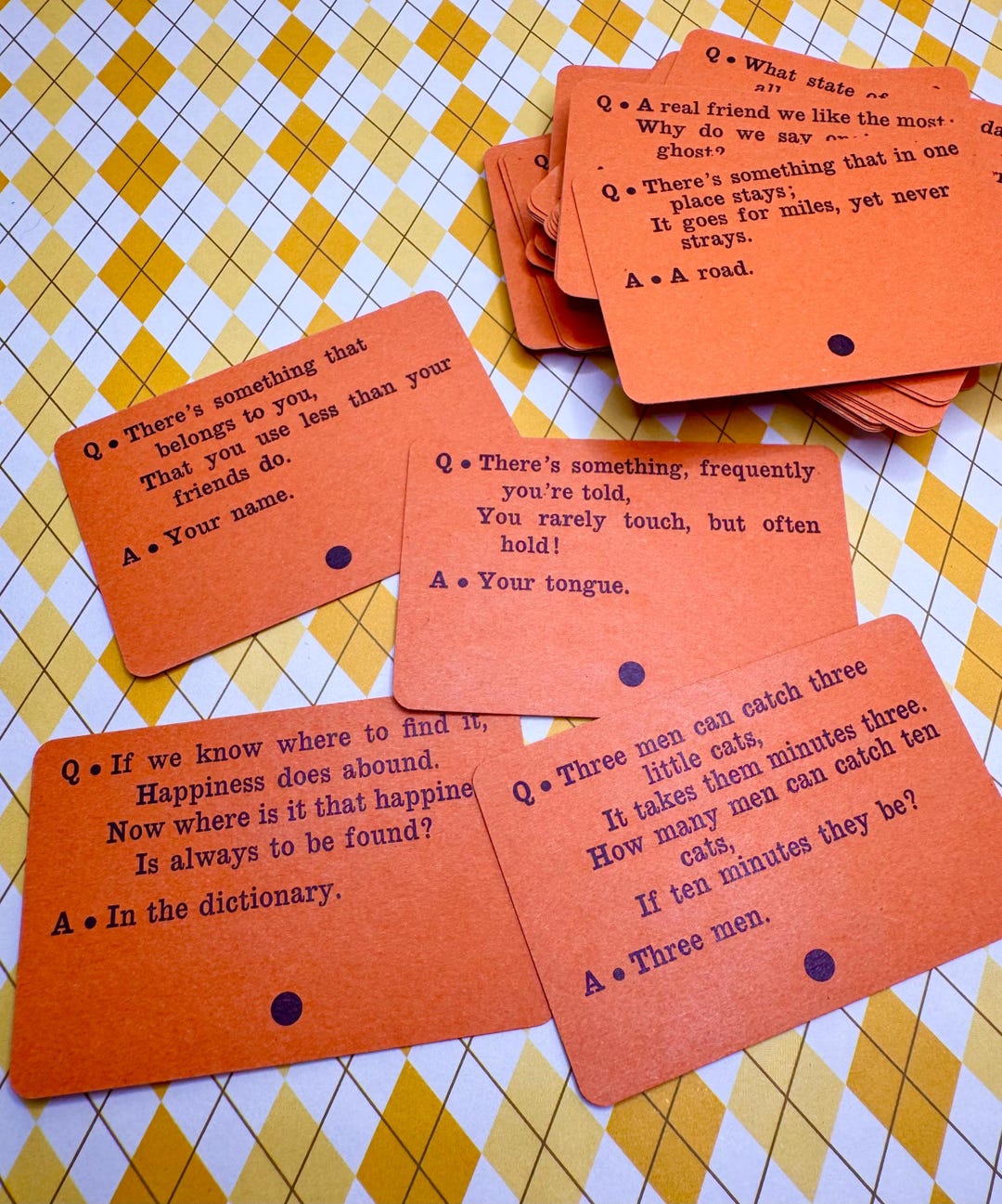 Vintage Riddle Cards - Etsy