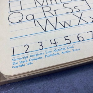 1954 Manuscript Lettering Alphabet Practice Cards - Etsy