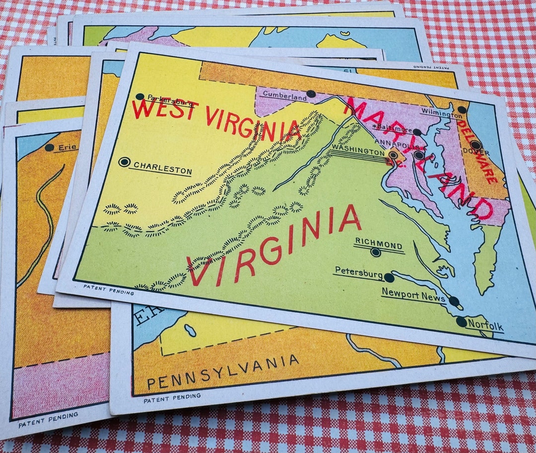 US State Flash Cards - Etsy