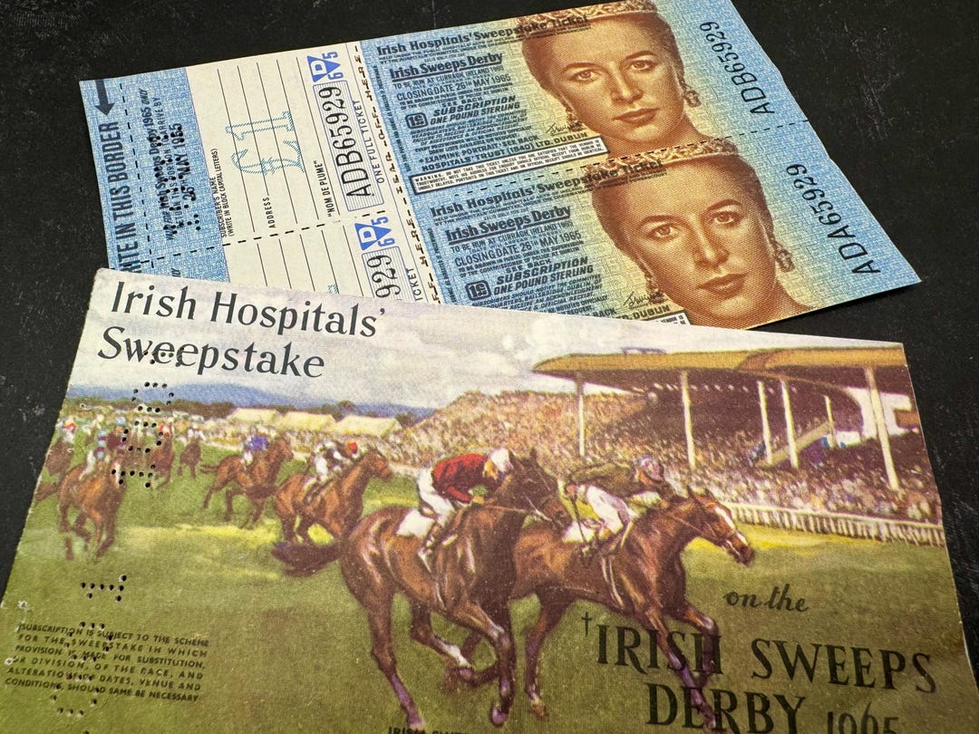 Irish Derby Sweepstakes 1965 Lotto Ticket - Etsy