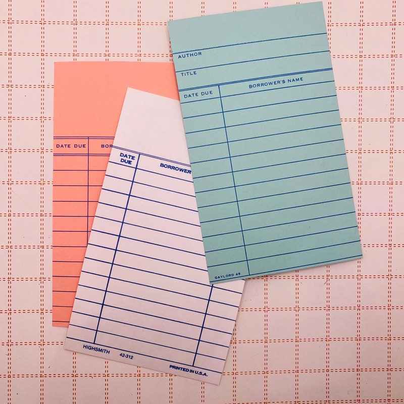 Blank Library Cards - Etsy