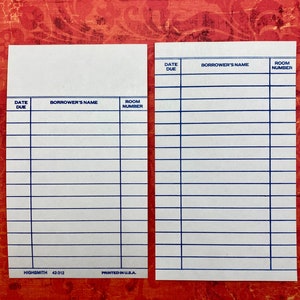 Library Book Checkout Cards and Pockets - Etsy