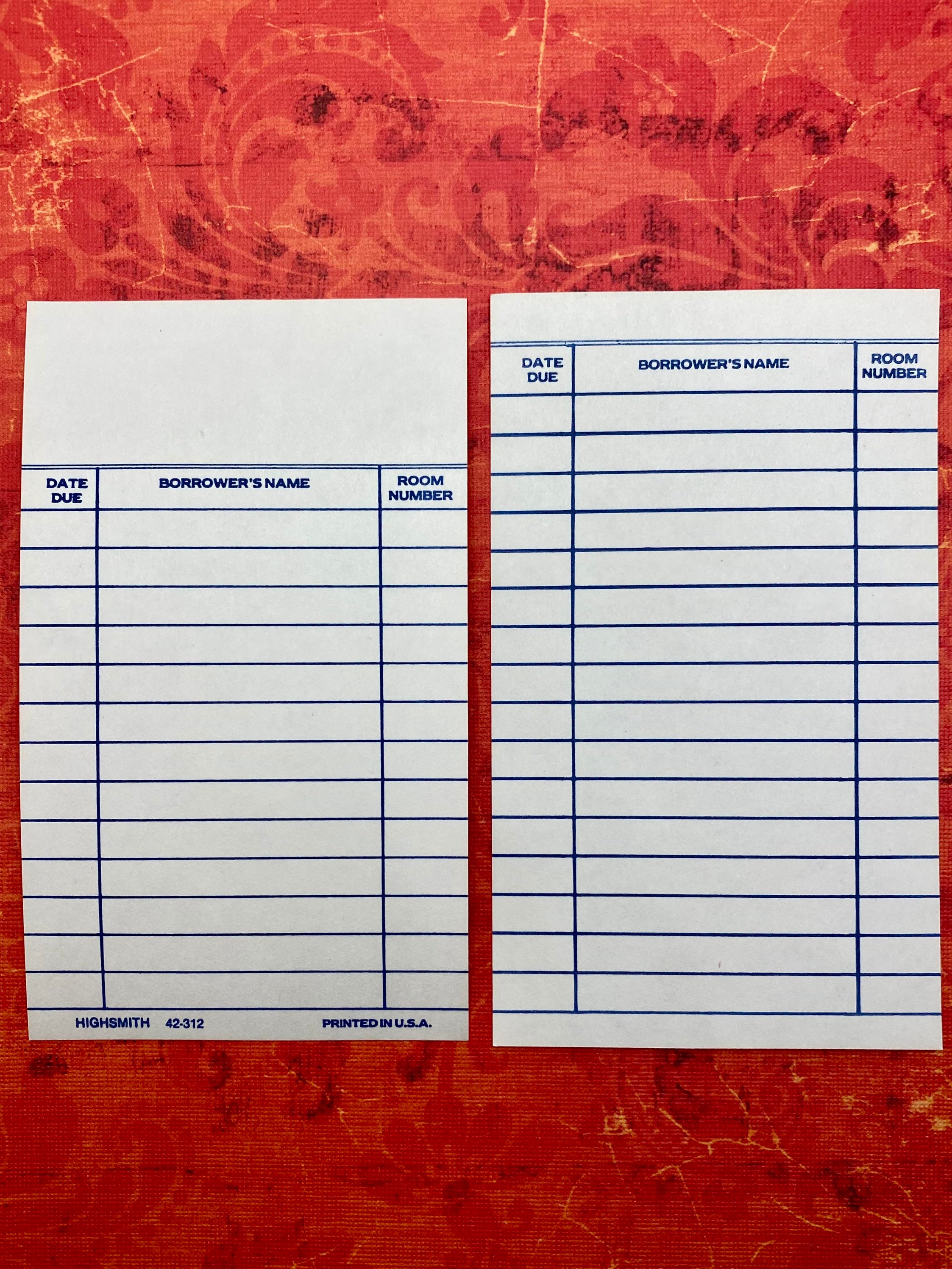 Library Book Checkout Cards or Pockets - Etsy
