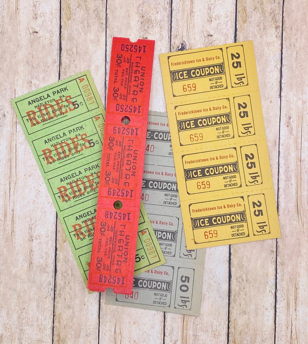Ticket / Coupon Strips Packet (19 Pcs) - Etsy