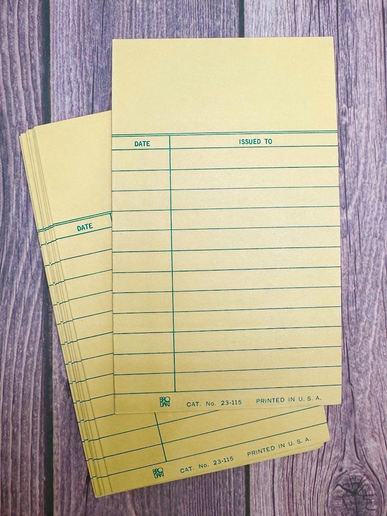 Library Book Checkout Cards or Pockets - Etsy