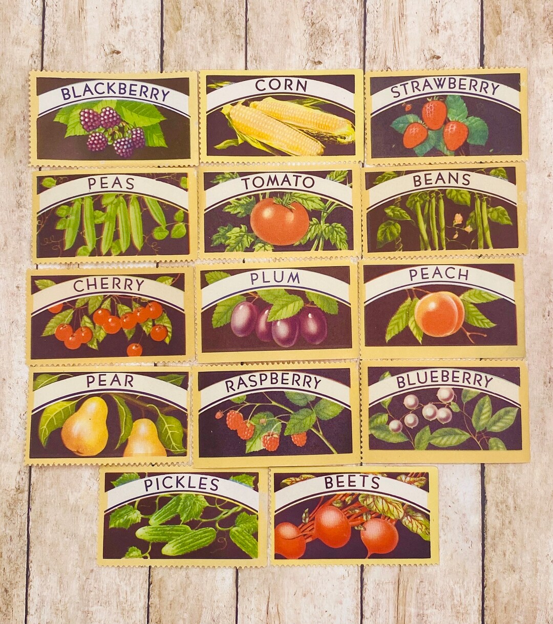 1940’s Eureka/zenith Canning Labels - Victory Garden - Etsy