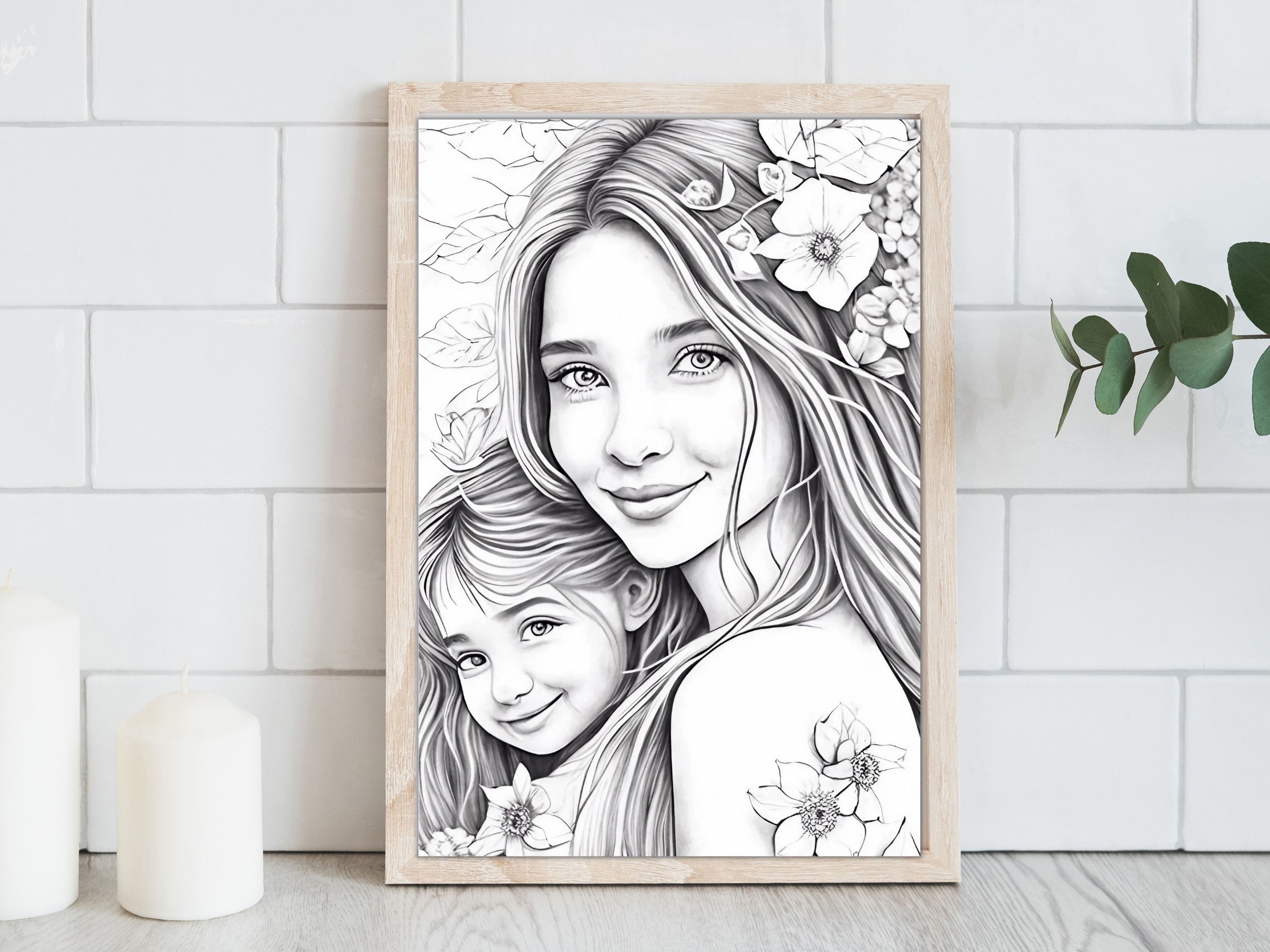 Printable Coloring Wall Art Poster Mother And Daughter Floral Etsy printable-coloring-wall-art-poster-mother-and-daughter-floral-etsy