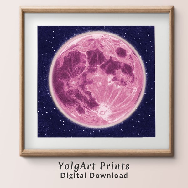 Pink Moon Wool Art - Etsy
