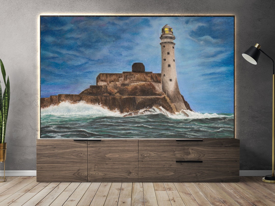 Fastnet Lighthouse Seascape Art Print: Ireland Landscape for Samsung TV ...
