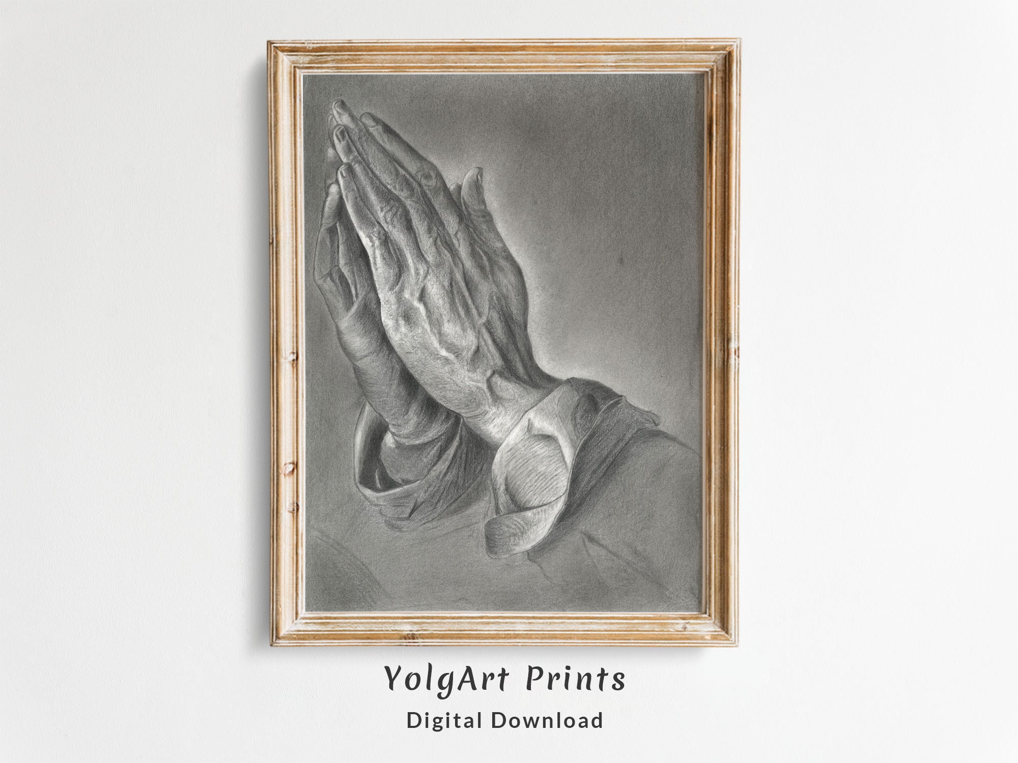 Albrecht Durer Praying Hands Print: Graphite Sketch (digital Download ...