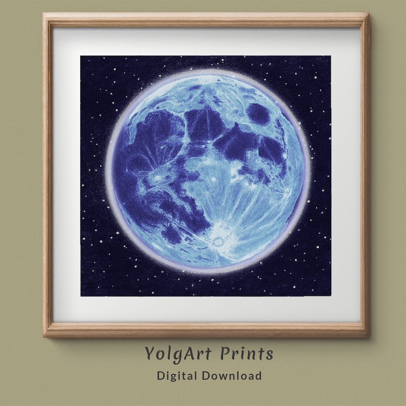 Blue Moon Print - Etsy
