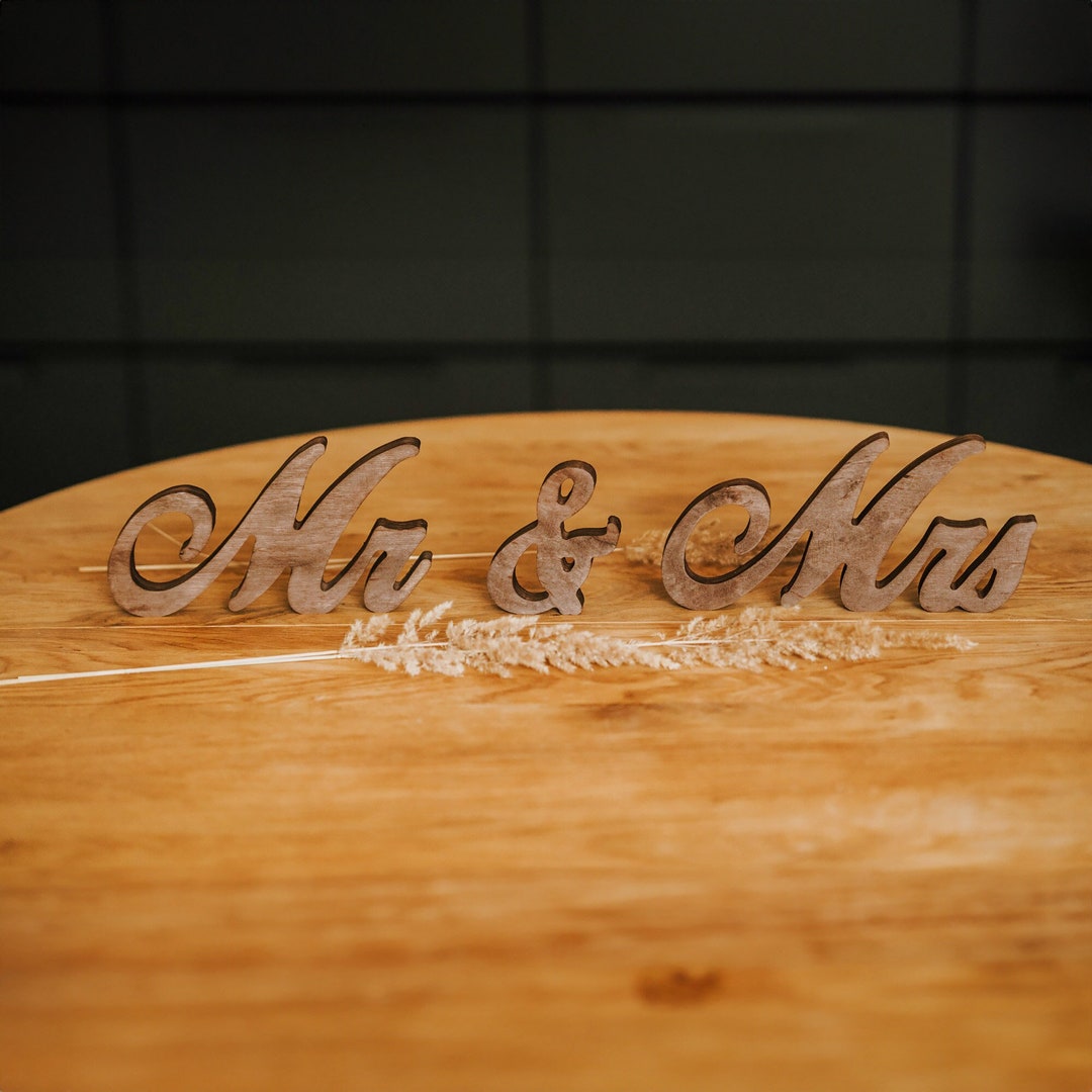 Custom Wedding Sign, Wood Letters Mr Mrs, Modern Sweetheart Head Table ...