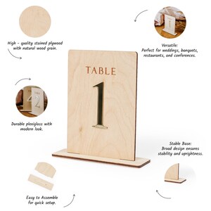 Rustic Wooden Table Numbers Set for Wedding Centerpiece, Wedding Decor, Custom Beige Table Signs ...