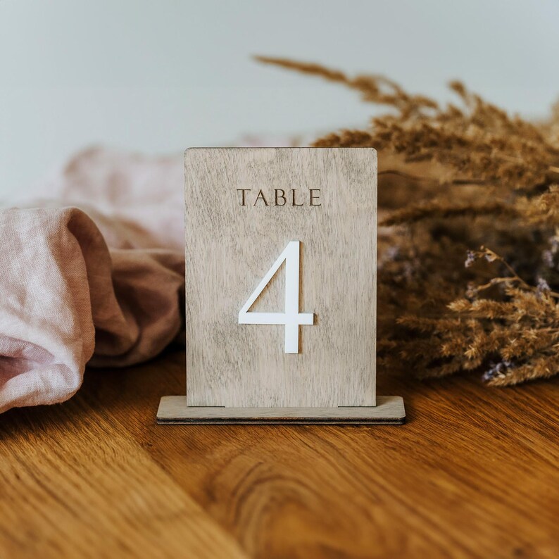 Boho Wooden Table Numbers for Rustic Wedding Decor, Event Table Numbers ...