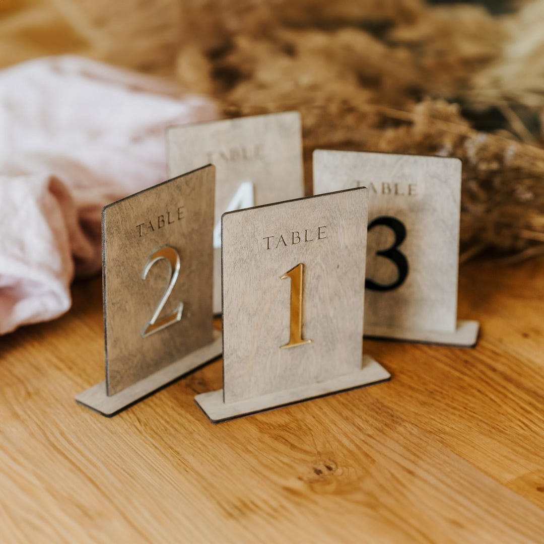 Engraved Wood Signs for Weddings, Rustic Table Signs for Reception ...