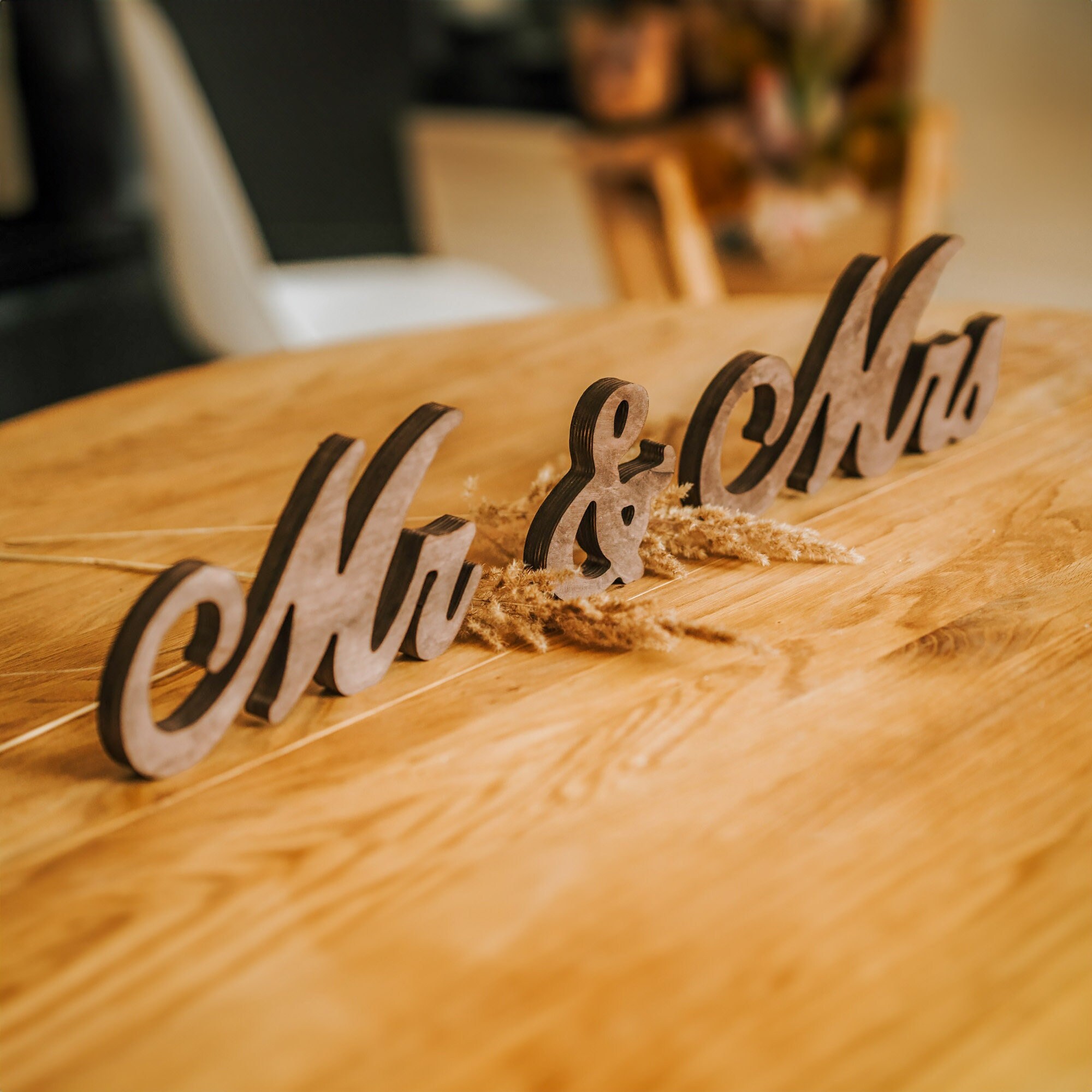 Mr and Mrs Sign, Rustic Wedding Table Decor, Laser Cut Mr and Mrs ...