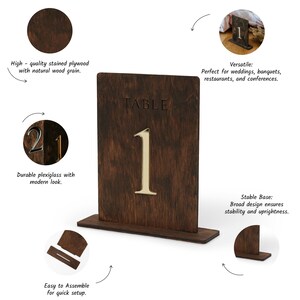Wooden Table Numbers for Wedding Reception, Custom Table Signage and ...