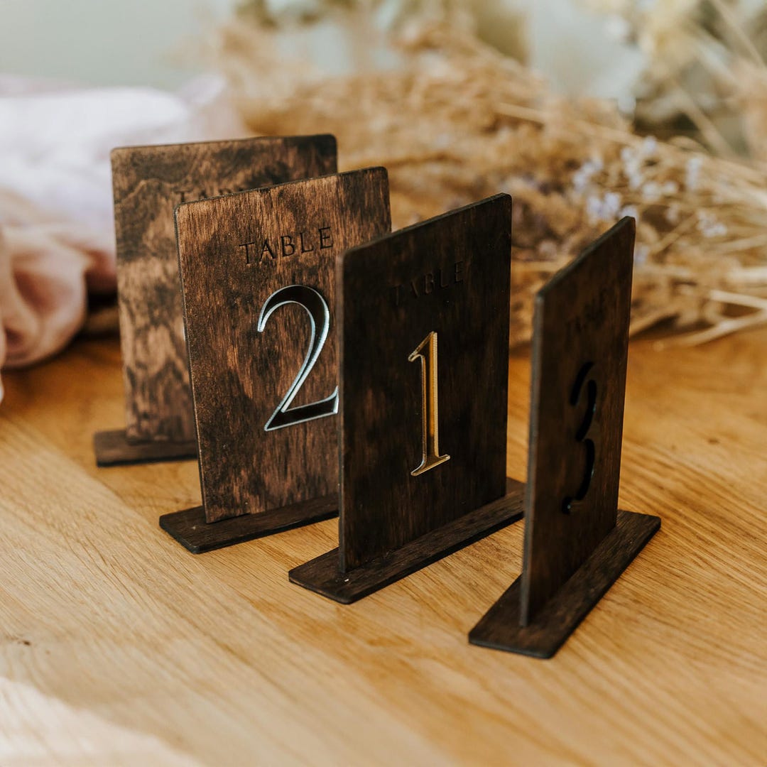 Custom Wooden Table Numbers, Party Table Numbers and Rustic Table Signs ...