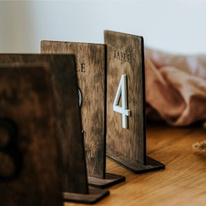 Wooden Table Numbers for Wedding Reception, Custom Table Signage and ...