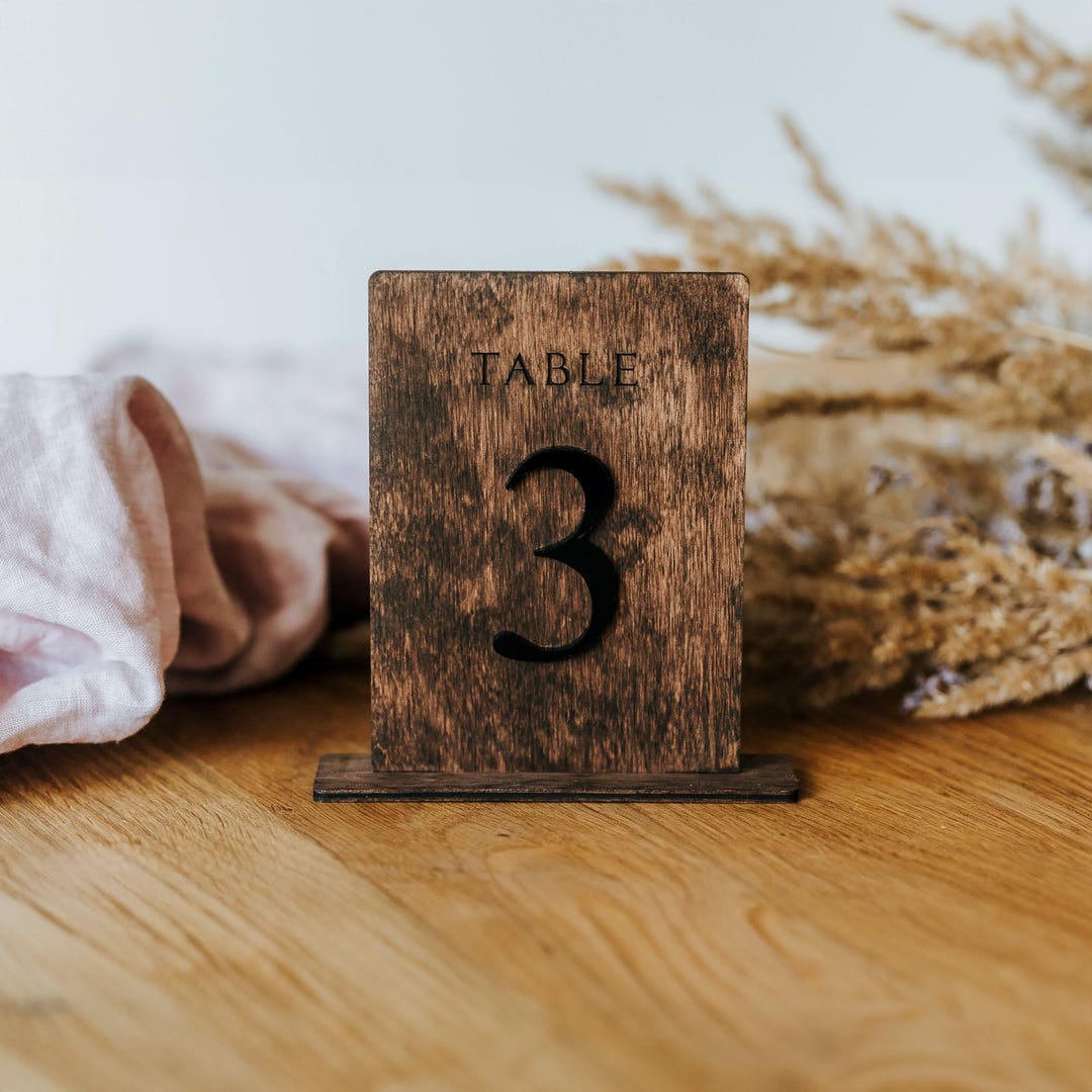 Wood Table Numbers Set for Rustic Weddings, Guest Table Numbers for ...