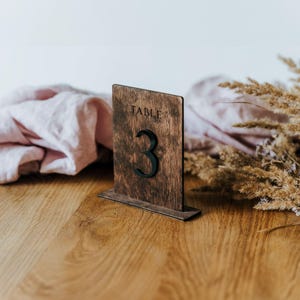 Wooden Table Numbers for Wedding Reception, Custom Table Signage and ...