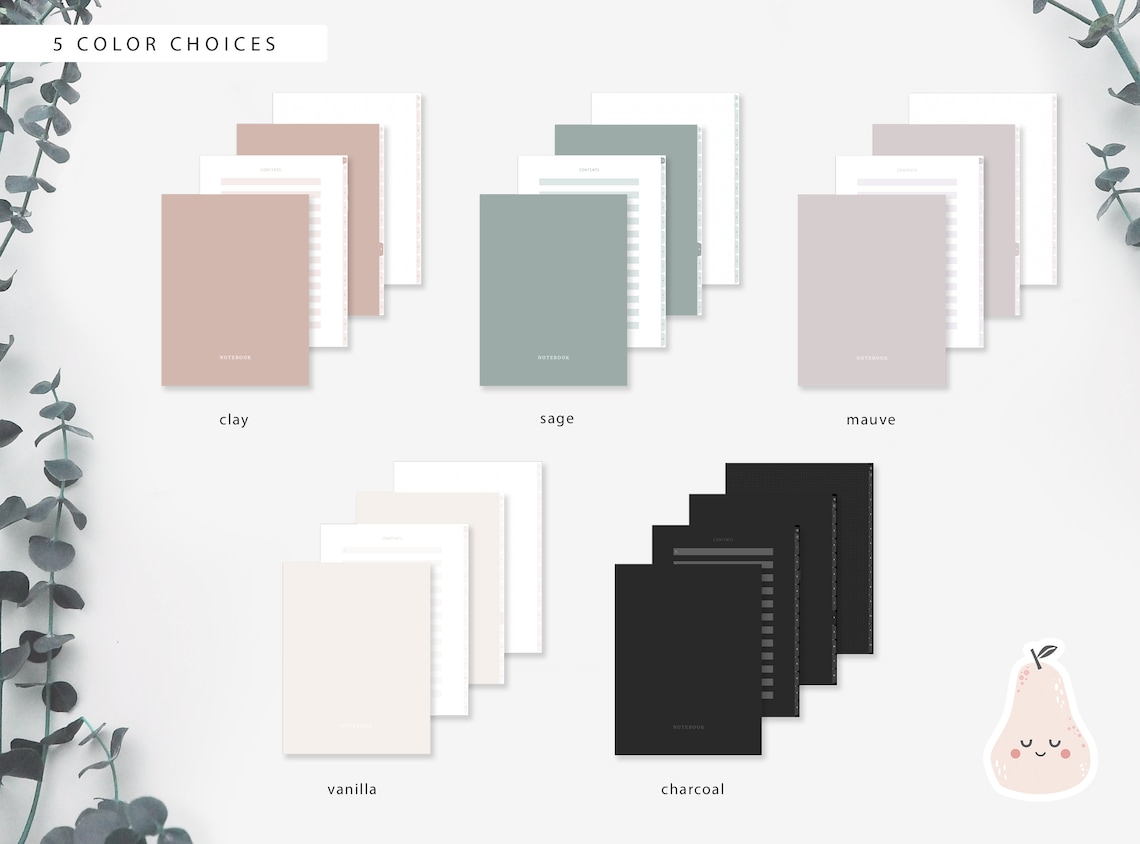 Minimalist Digital Notebook With 12 Hyperlinked Tabs and | Etsy