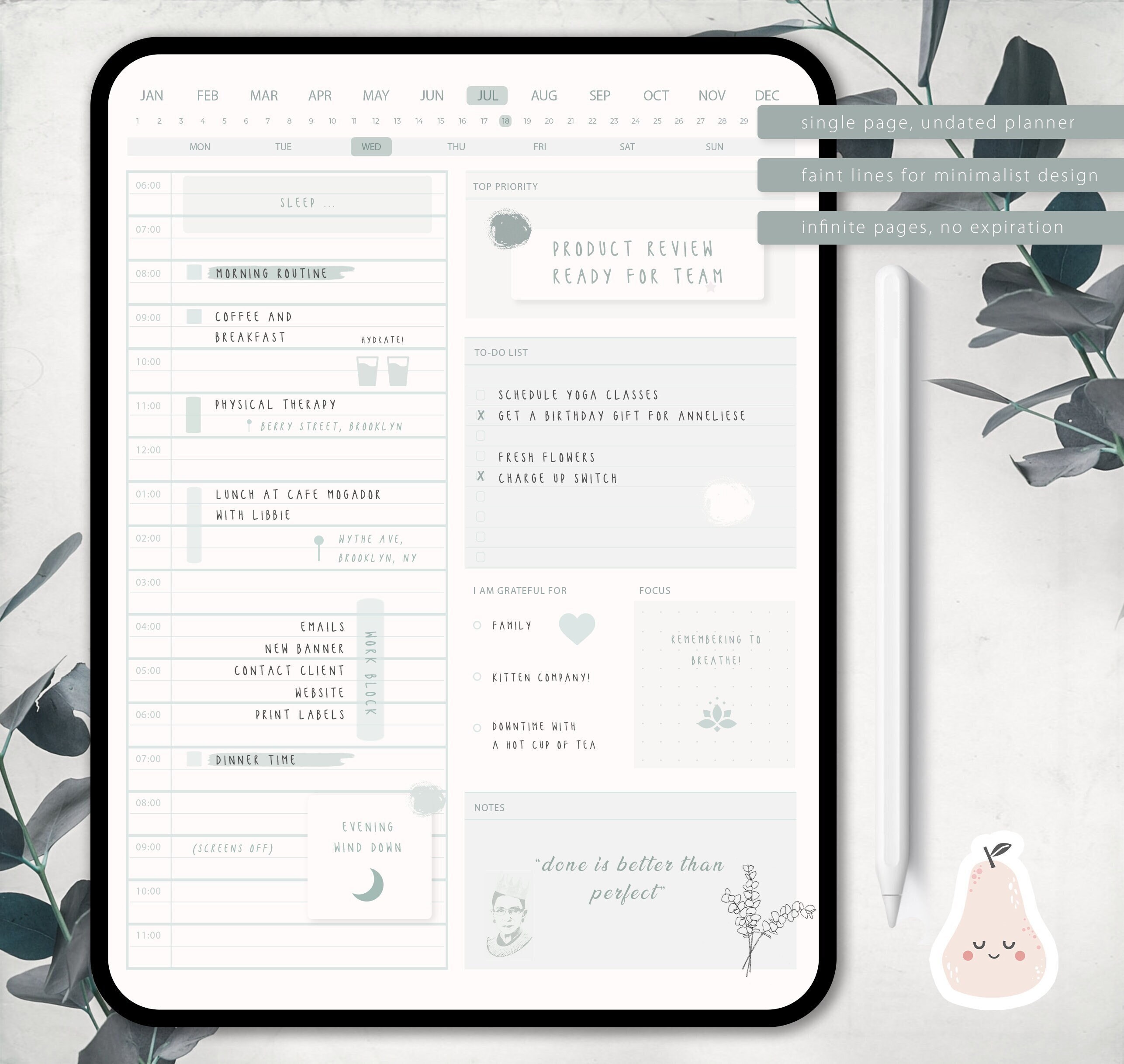 Single Page Undated Minimalist Planner With Infinite Pages - Etsy