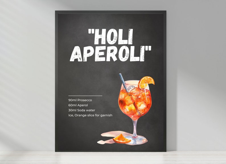 Aperol Poster Aperol Spritz Poster Holi Aperoli Kitchen Art - Etsy