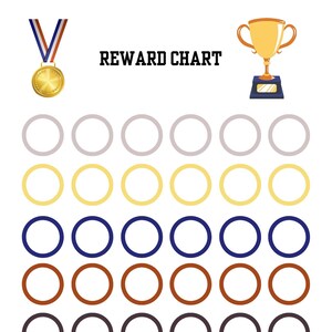 Printable Sports Reward Chart, Sports Sticker Chart, Kids Reward Chart ...
