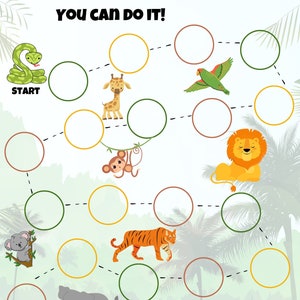 Printable Zoo Animals Reward Chart, Zoo Animals Sticker Chart, Kids ...
