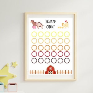 Printable Farm Animal Reward Chart, Farm Animal Sticker Chart, Kids ...
