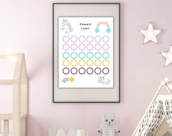 Printable Unicorn Reward Chart, Unicorn Sticker Chart, Kids Reward ...