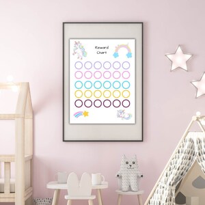 Printable Unicorn Reward Chart, Unicorn Sticker Chart, Kids Reward ...