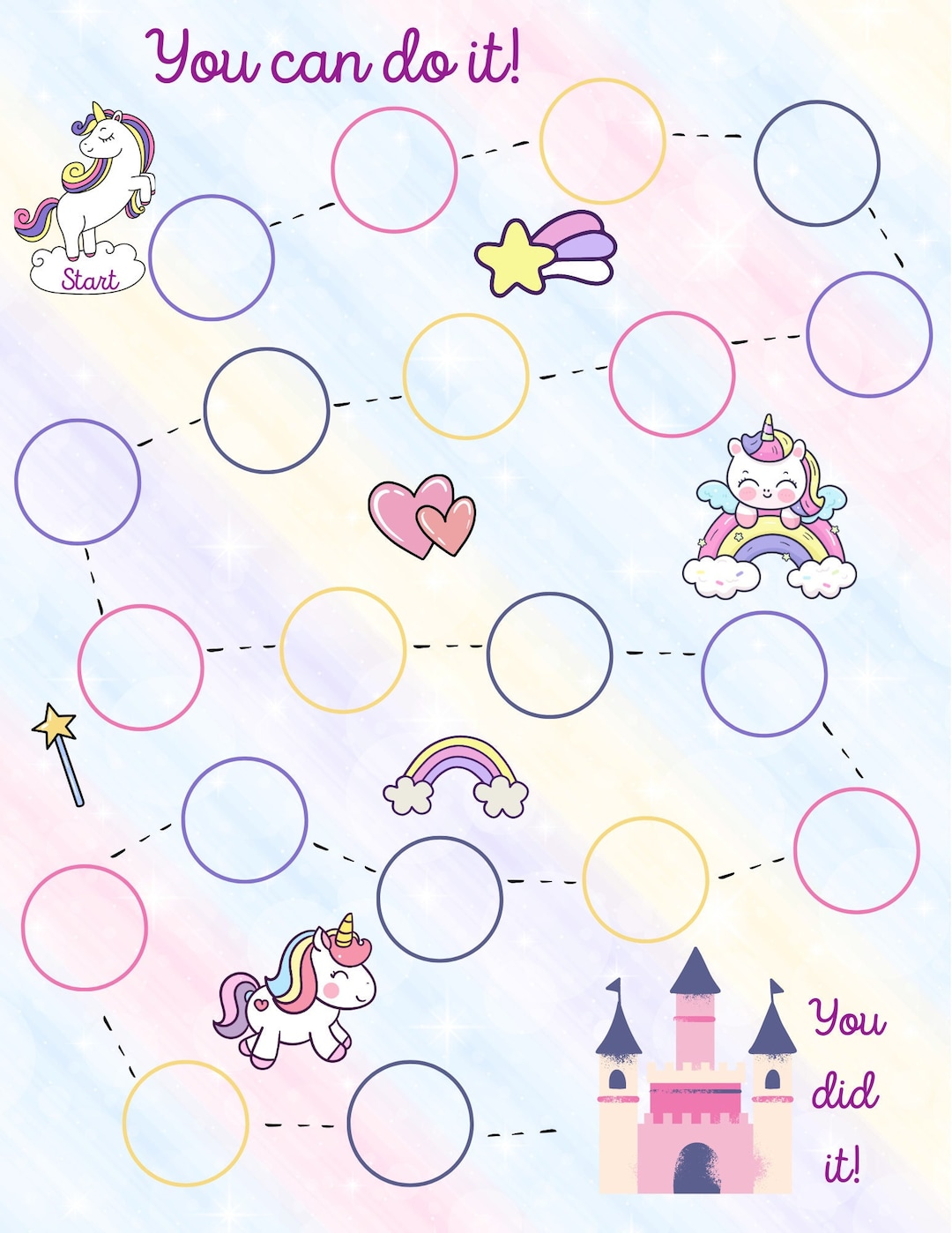 Printable Unicorn Reward Chart Unicorn Sticker Chart Kids - Etsy