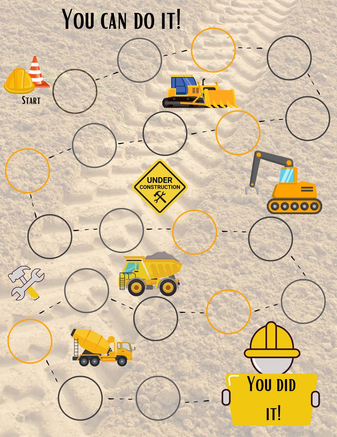 Printable Construction Reward Chart Construction Sticker - Etsy