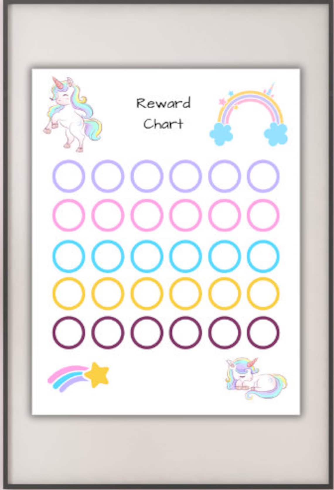 Printable Unicorn Reward Chart, Unicorn Sticker Chart, Kids Reward ...