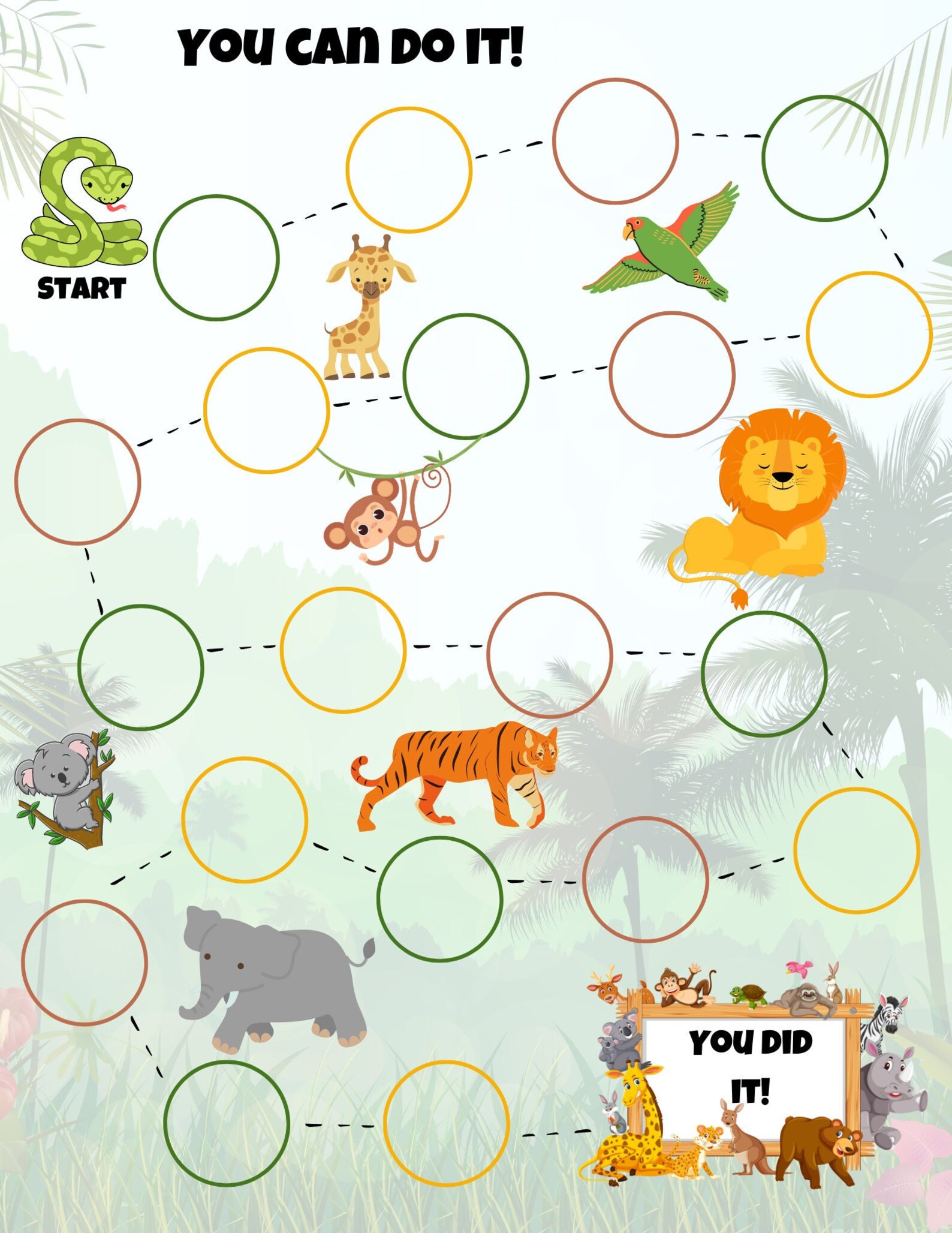 Printable Zoo Animals Reward Chart, Zoo Animals Sticker Chart, Kids ...