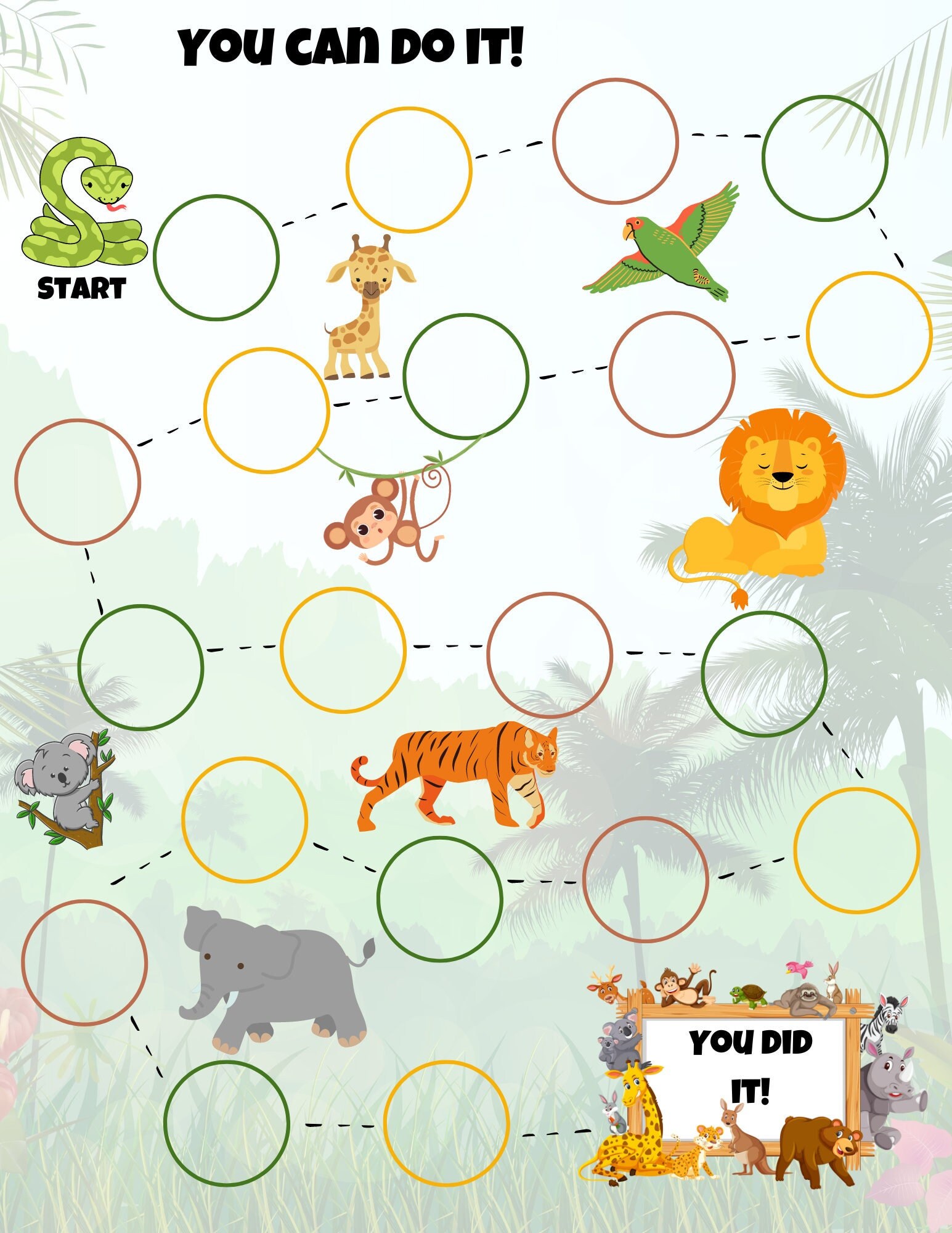 Printable Zoo Animals Reward Chart, Zoo Animals Sticker Chart, Kids ...