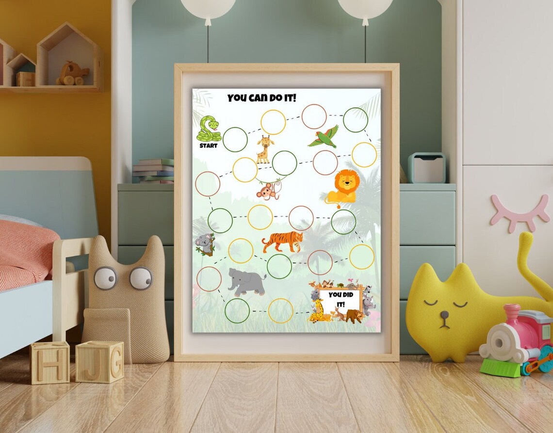 Printable Zoo Animals Reward Chart, Zoo Animals Sticker Chart, Kids ...