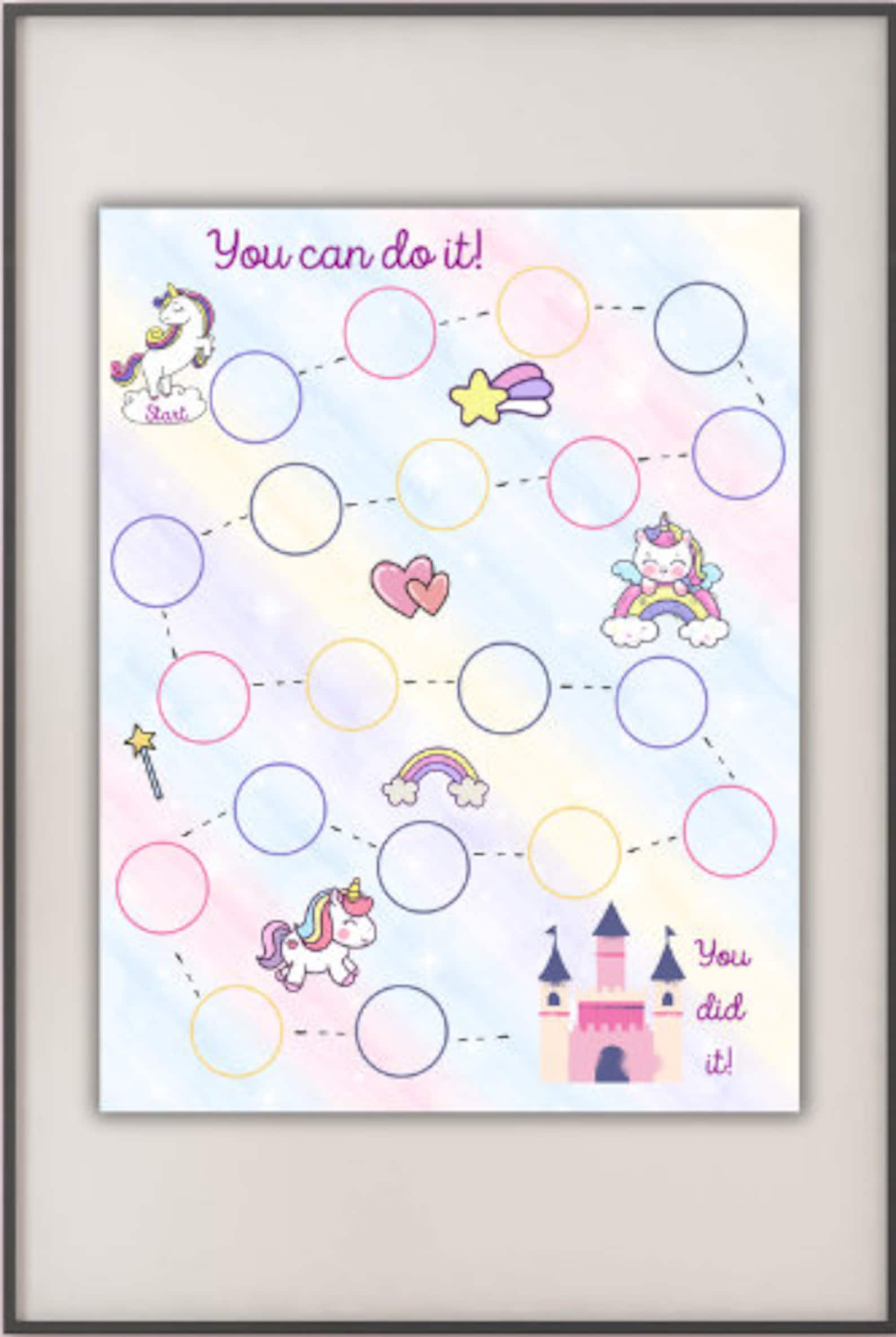 Printable Unicorn Reward Chart, Unicorn Sticker Chart, Kids Reward ...