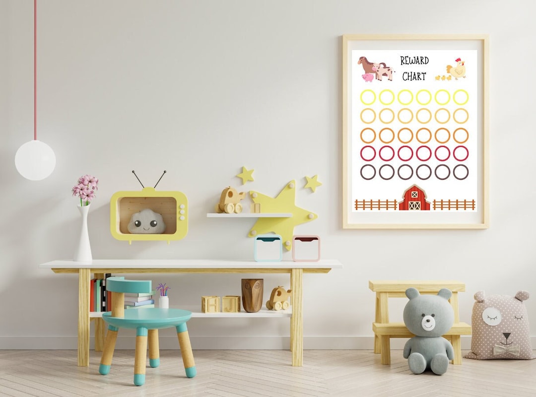 Printable Farm Animal Reward Chart, Farm Animal Sticker Chart, Kids ...