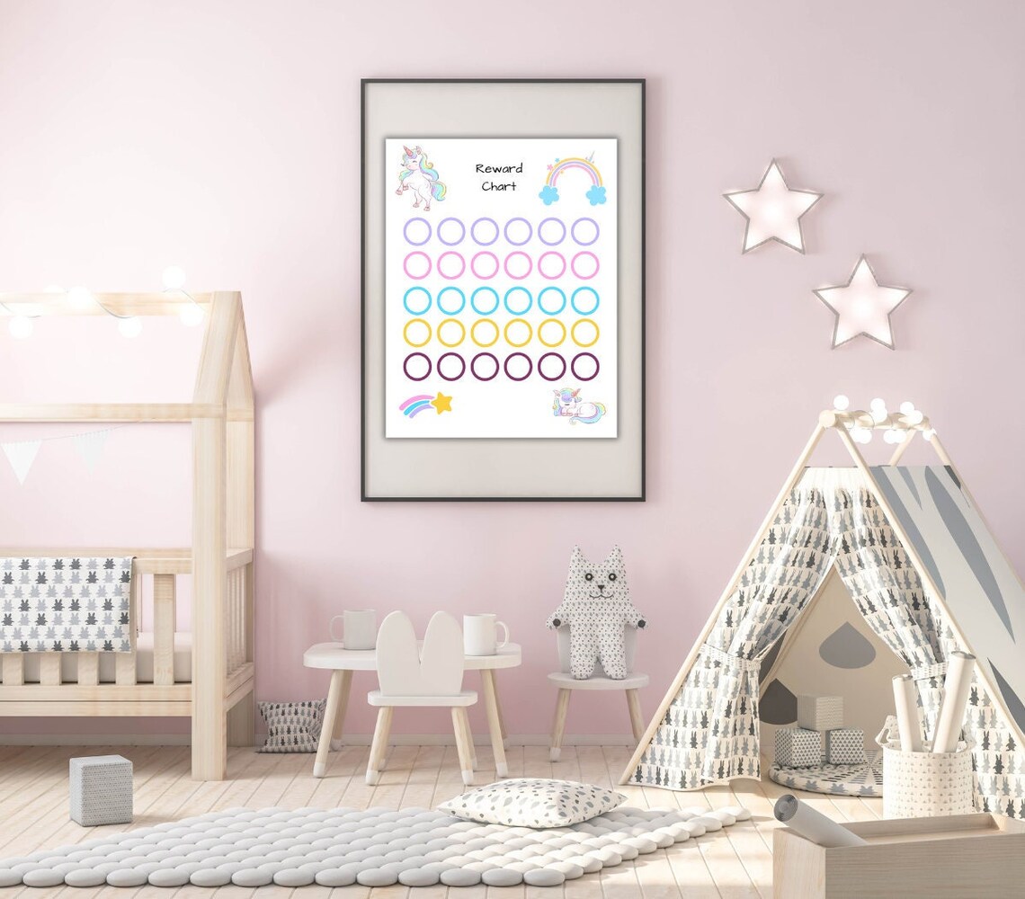 Printable Unicorn Reward Chart, Unicorn Sticker Chart, Kids Reward ...